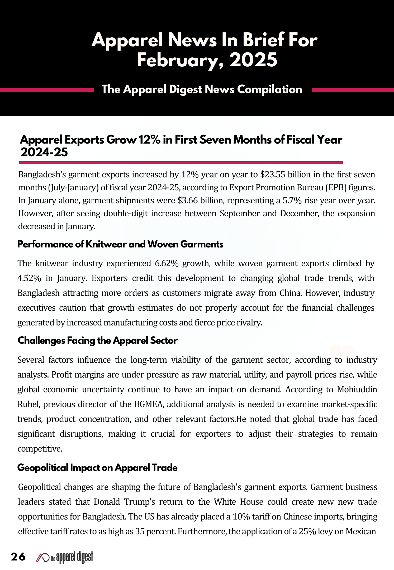 Apparel News in Brief for February 2025 - The Apparel Digest
